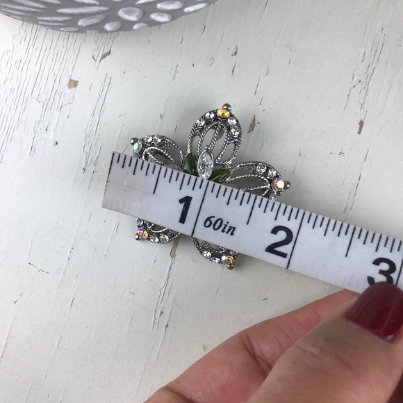 Jewelry | Floral Bling Pin Pendant Rhinestone Crystal | Poshmark